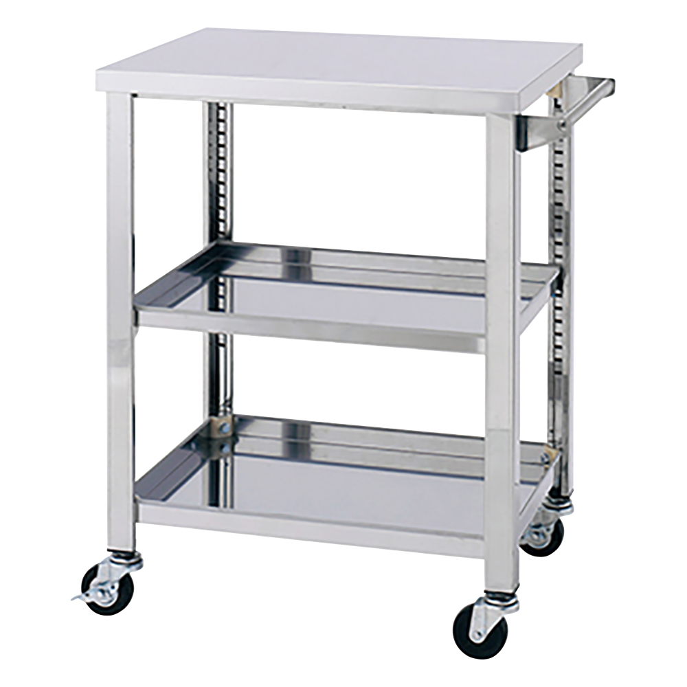 ステンレス製ワゴン 600×450×800mm 3段 引出し無 WG3-600K | 株式会社松浦製作所 東京都品川区